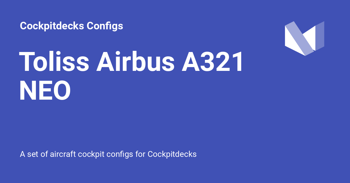 Toliss Airbus A321 NEO - Cockpitdecks Configs