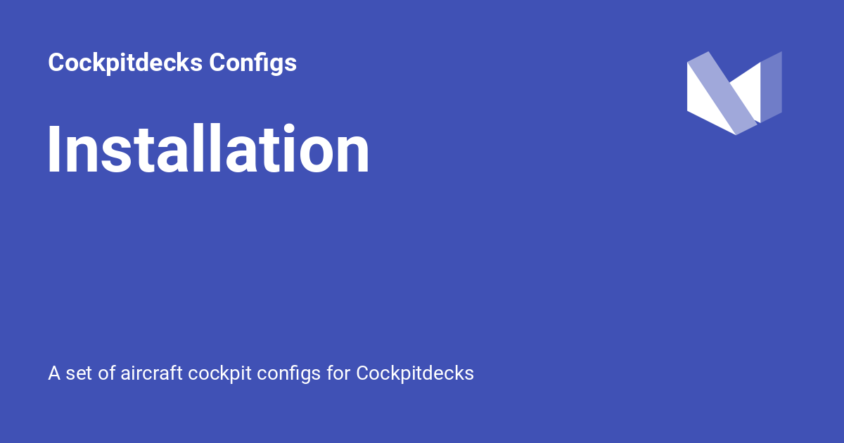 Installation - Cockpitdecks Configs